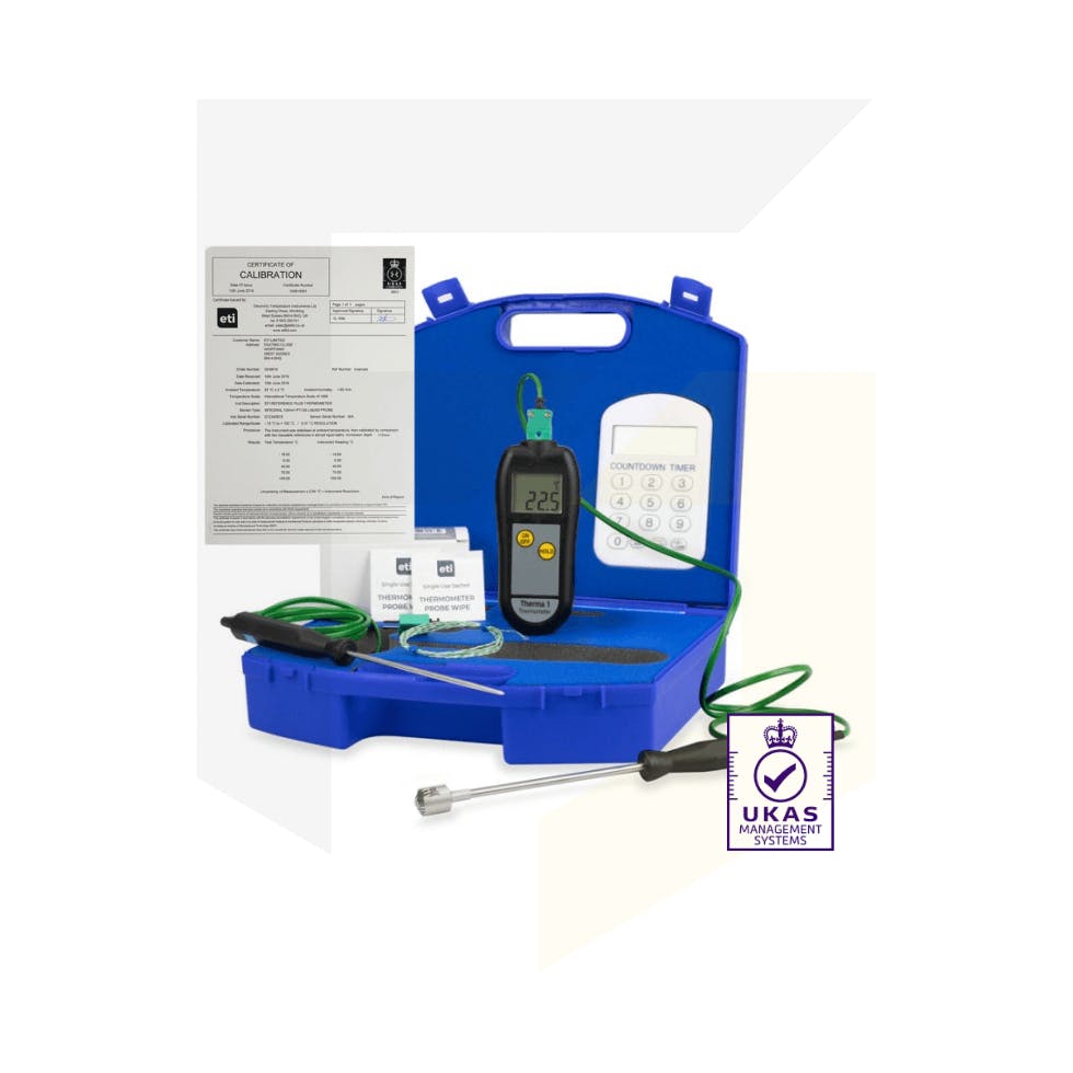ETI Legionnaires' Thermometer Kit with 3 point UKAS Certification